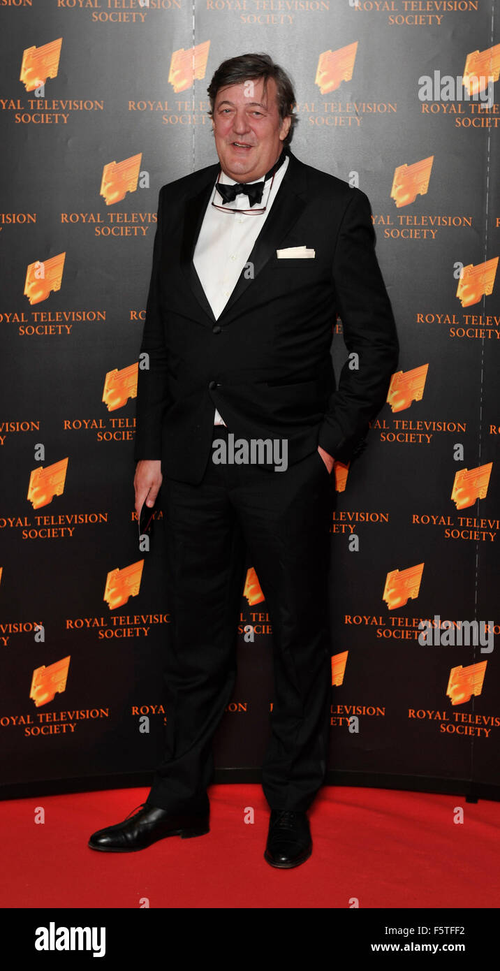London, UK. Stephen Fry at the RTS Programme Awards at Grosvenor House ...
