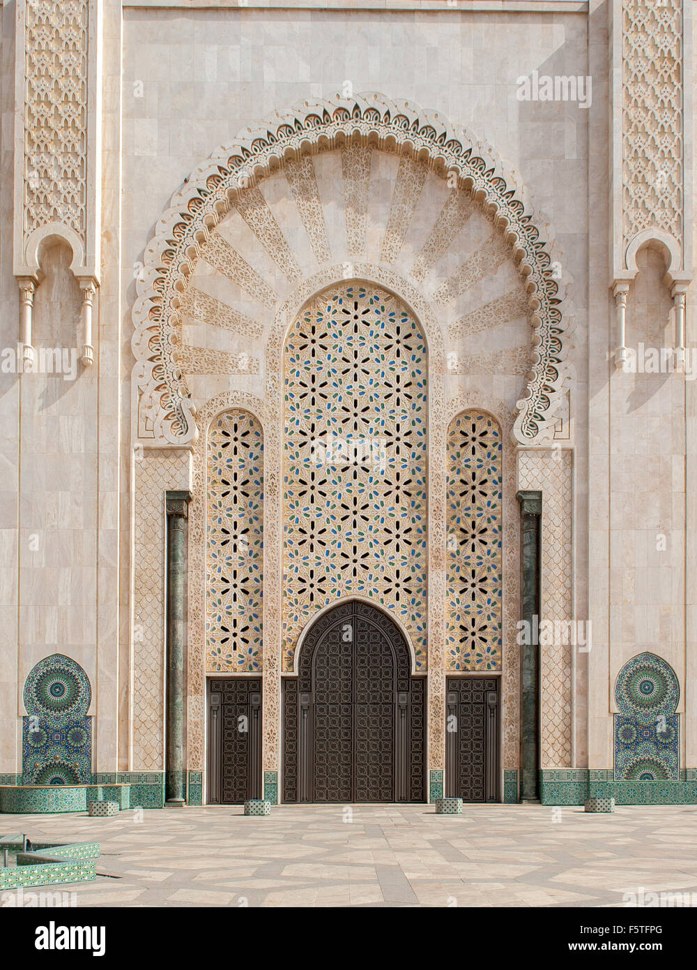 Architectural details of Hassan II Mosque, Casablanca. Morocco Stock ...