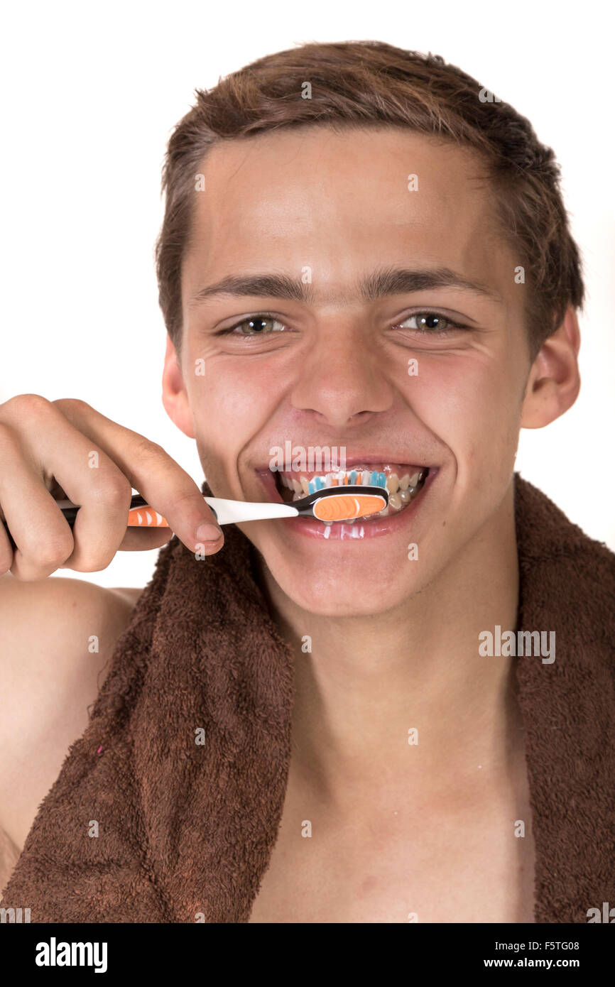 Teen brush teeth hi-res stock photography and images - Alamy