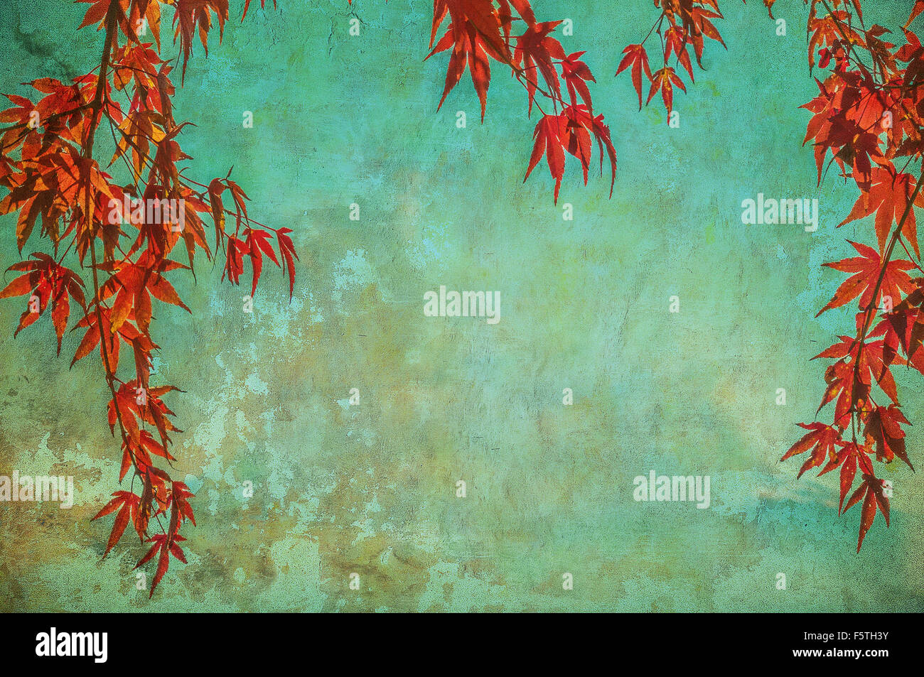 grunge background with autumn leaves Stock Photo - Alamy
