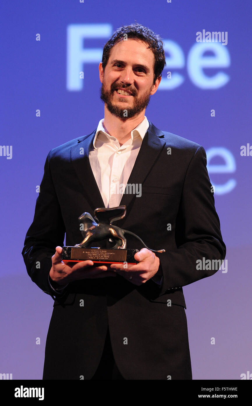 72nd Venice Film Festival - Awards Ceremony Jake Mahaffy receives the ...