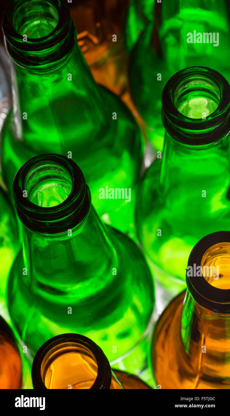 Many empty bottles in a row Stock Photo - Alamy