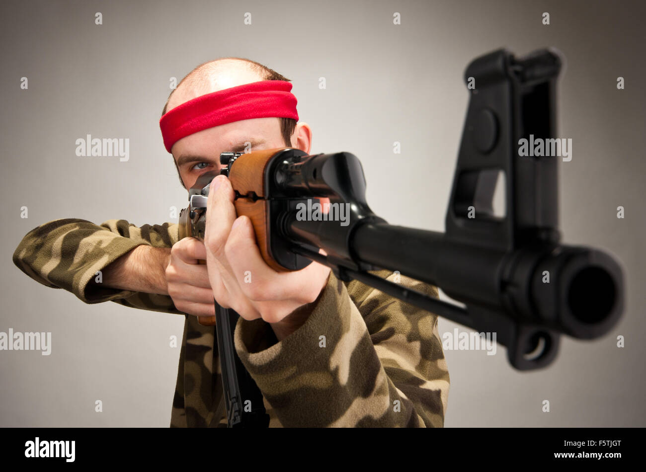 Soldier Aiming Rifle
