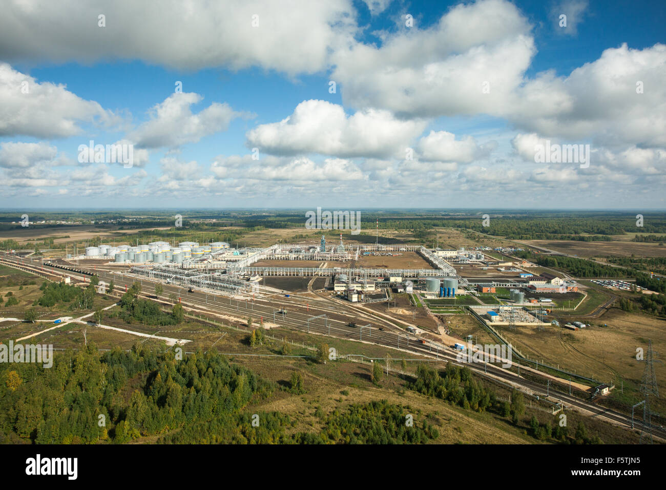 Aerial view of a factory with sky Stock Photo - Alamy