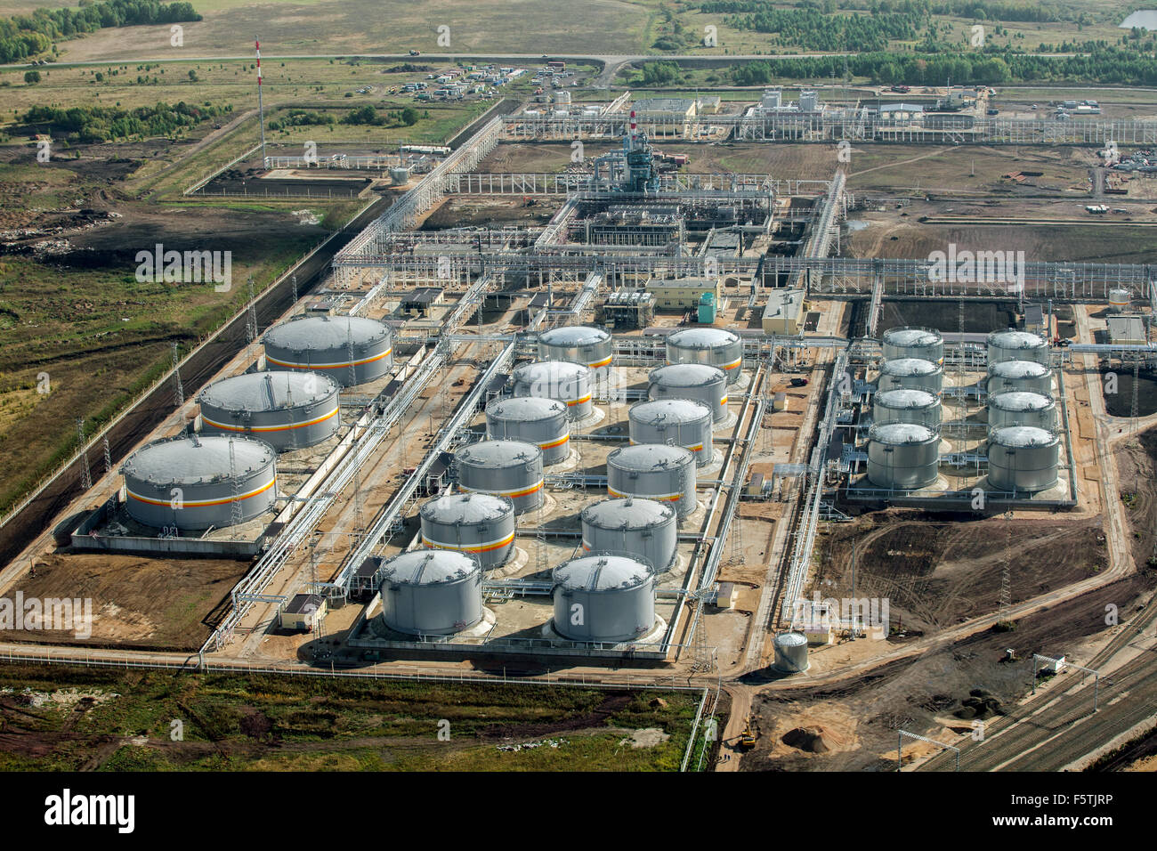 Top view of tanks on factory Stock Photo - Alamy