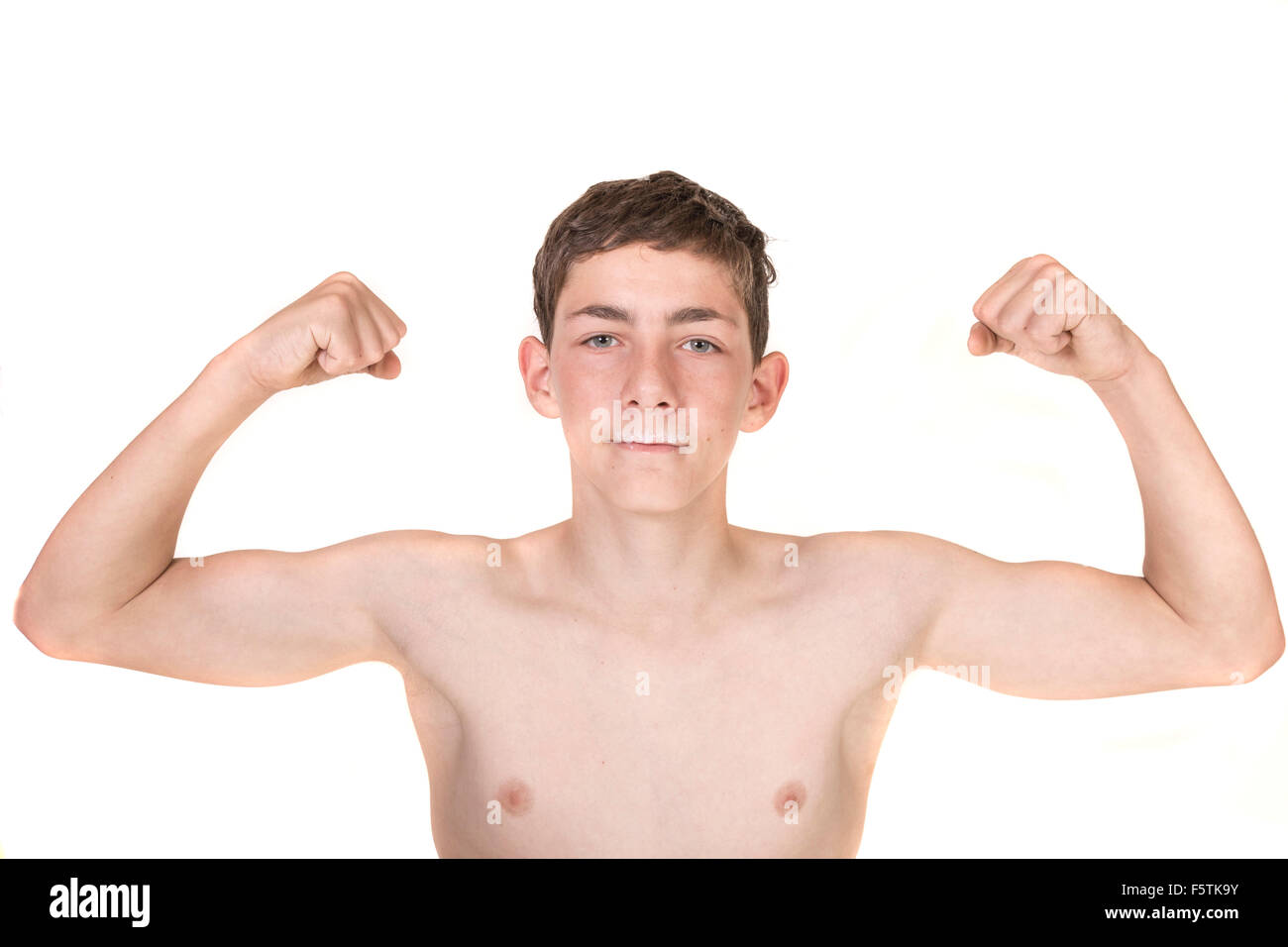 Teenage boy with a milk "tash Stock Photo - Alamy