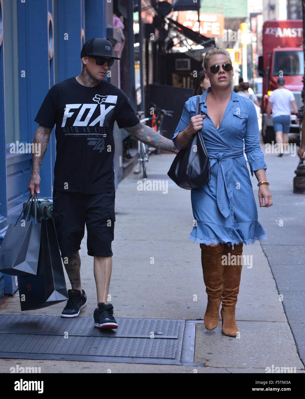 Pink and Carey Hart out and about in SoHo Featuring: Pink, Alecia Beth ...
