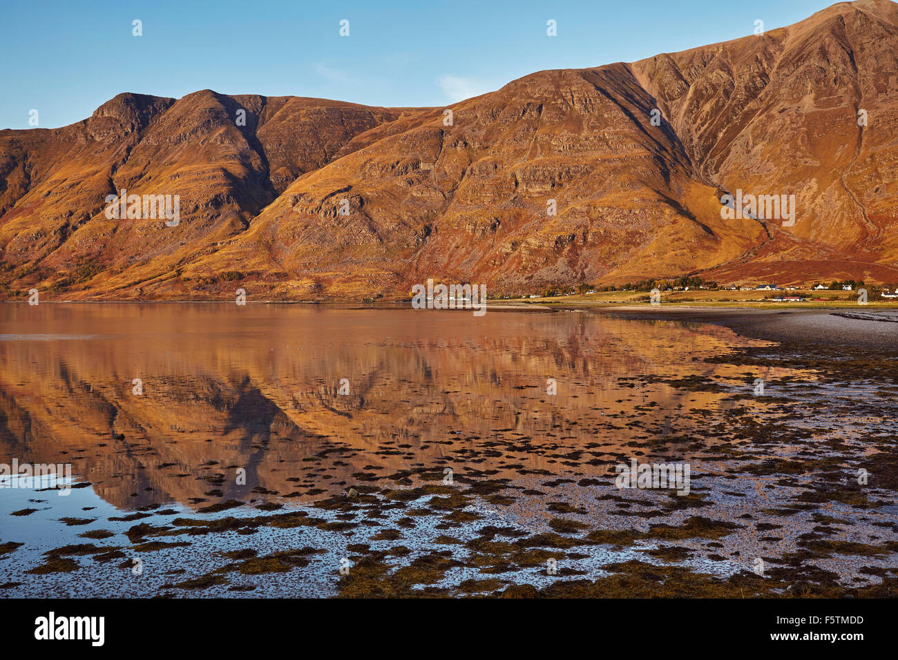 Beinn Dearg (914m), seen across Upper Loch Torridon, inside Beinn Eighe ...