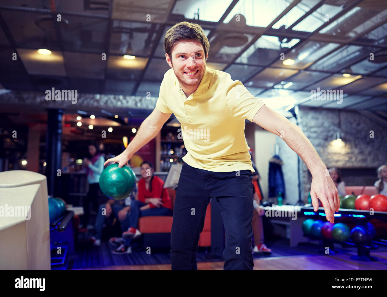 Man Aiming Bowling Bowl High Resolution Stock Photography and Images ...