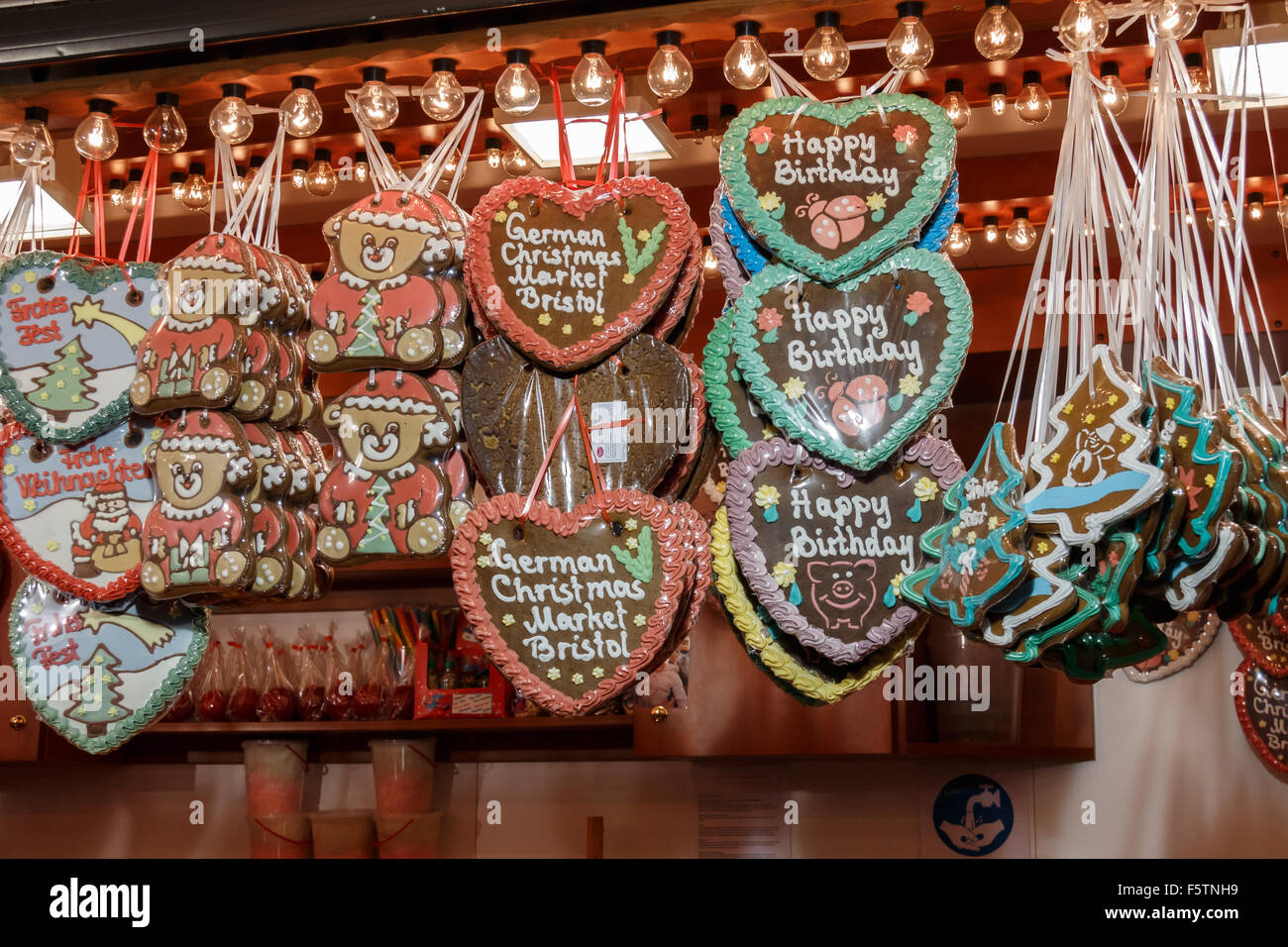 German Christmas Market Gingerbread Stall Stock Photo - Alamy