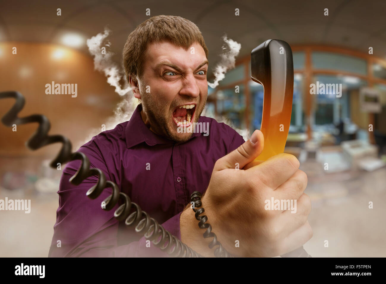 Angry bearded man screaming into the phone Stock Photo - Alamy Angry bearded man screaming into the phone Stock Photo - Alamy
