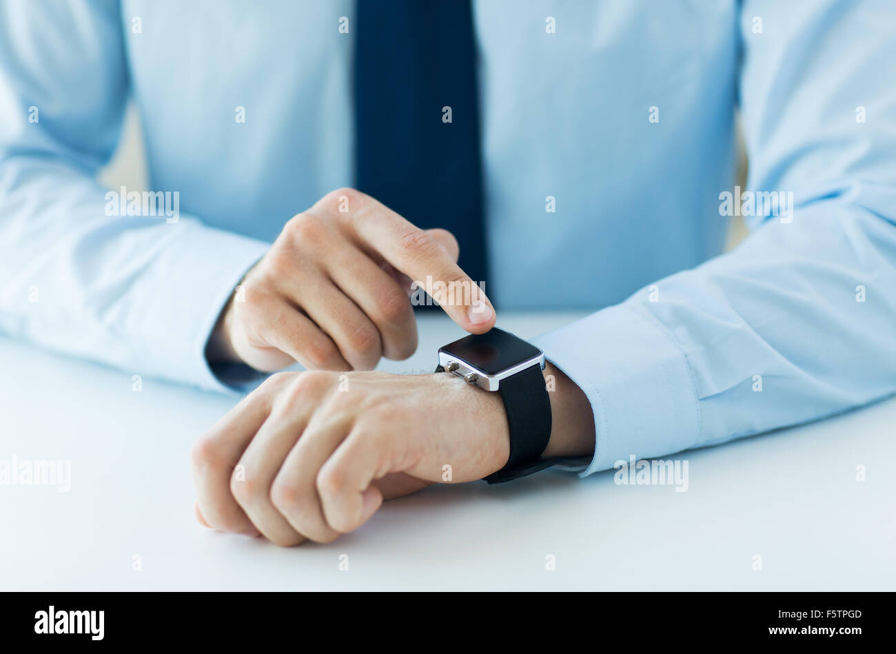close up of male hands setting smart watch Stock Photo - Alamy