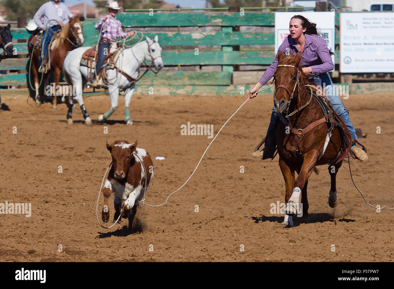 Youth compete in a NSRA youth rodeo in Lincoln, California Stock Photo ...