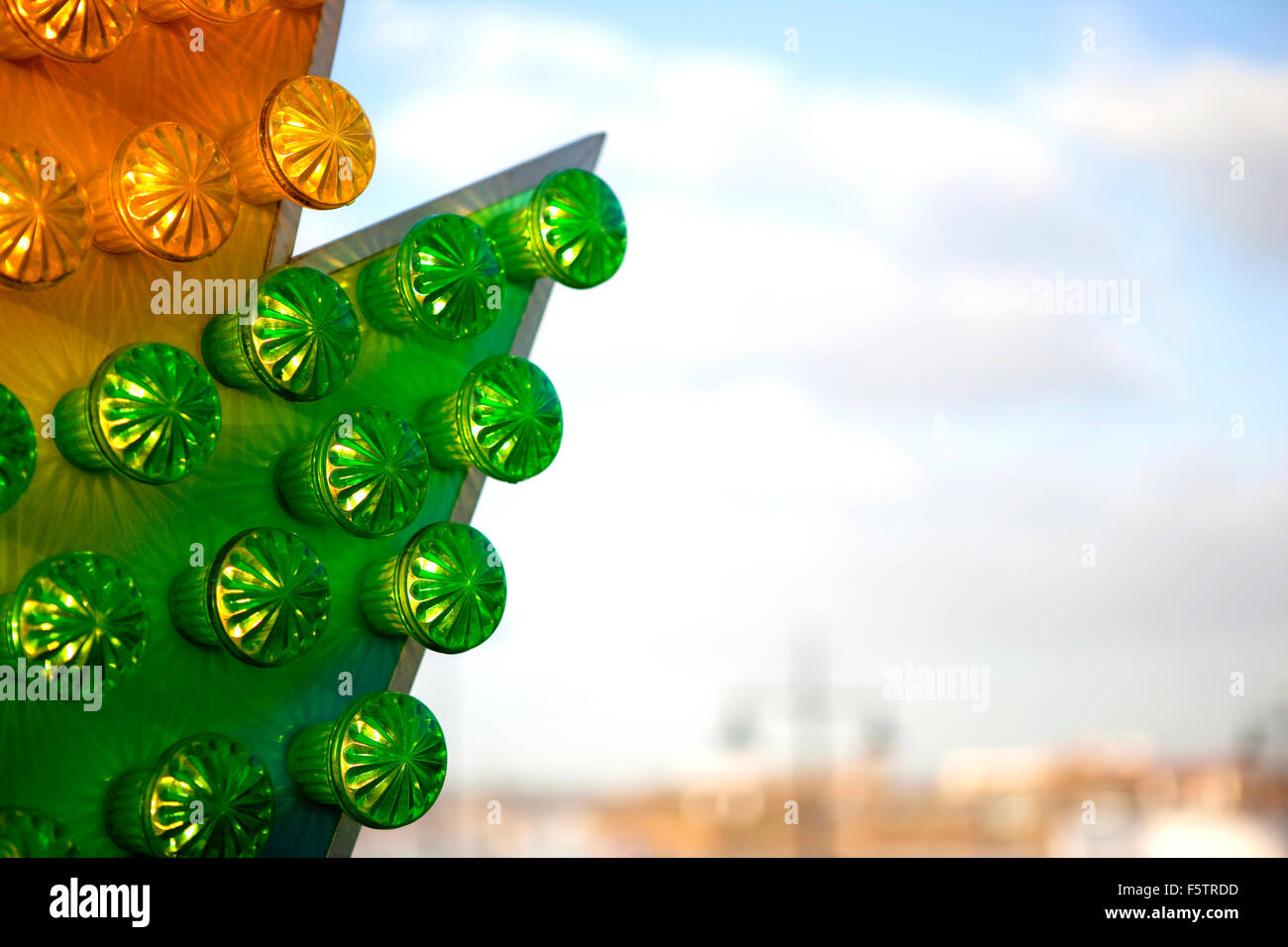 Colorful bulbs of a ride in a fairground Stock Photo - Alamy