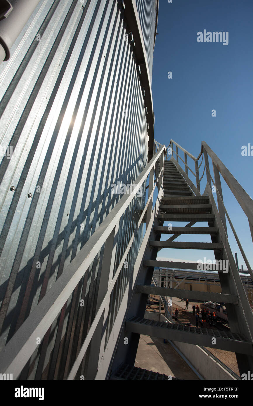 Storage tank with stairs Stock Photo - Alamy