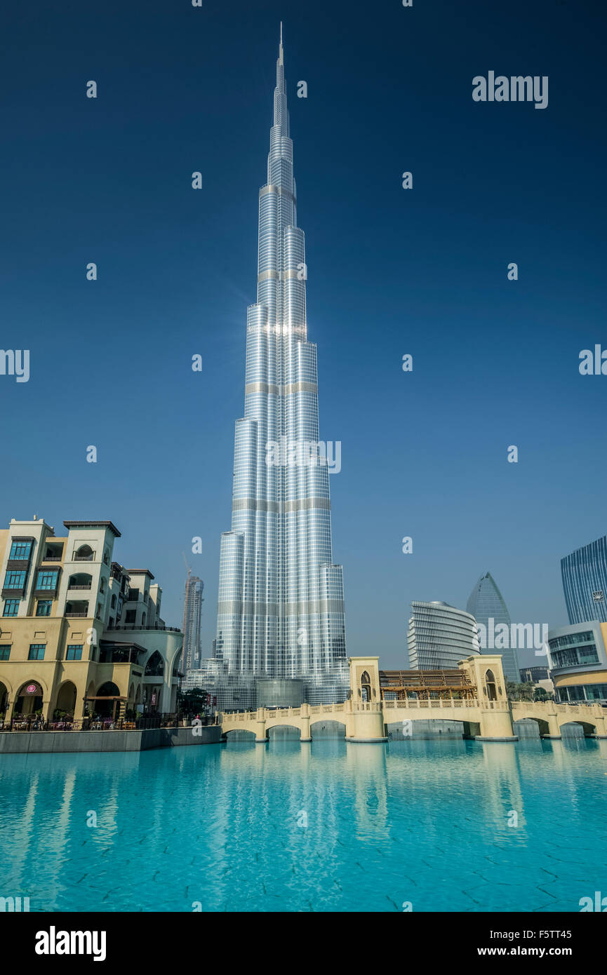 Dubai city landscape, the Burj Al Khalifa Tower Stock Photo - Alamy