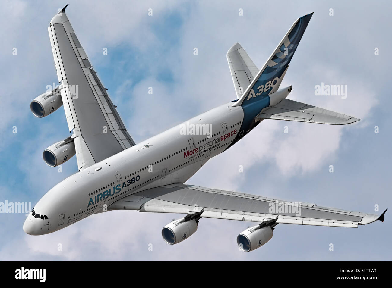 Demo flight Airbus A380 during Dubai AirShow at United Arab Emirates ...