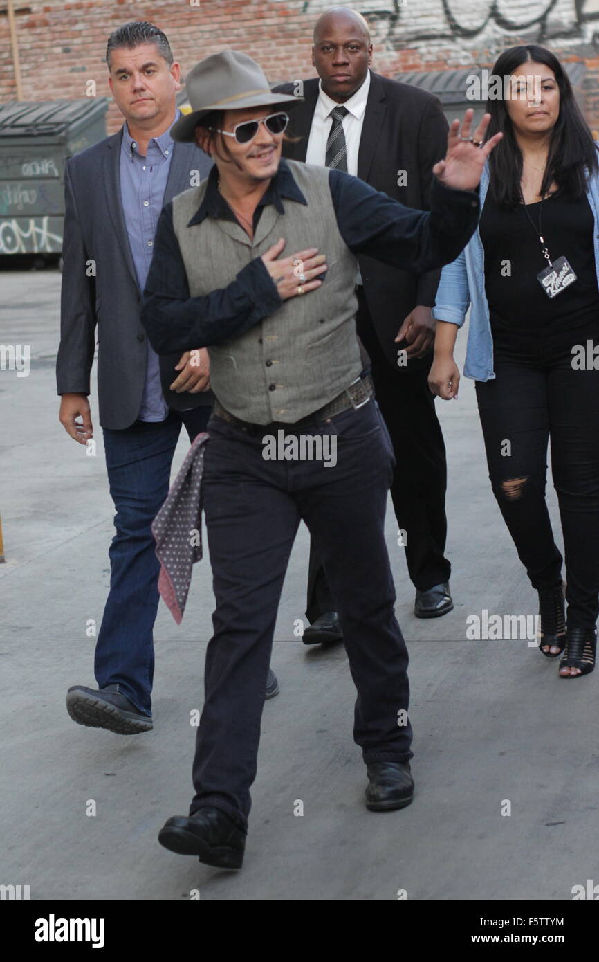 Johnny Depp comes over to greet fans as he departs his appearance on ...