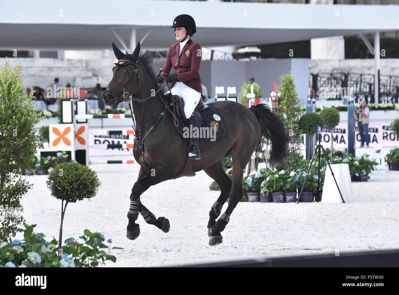 Jessica Springsteen competes during the Longines Global Champions Tour ...