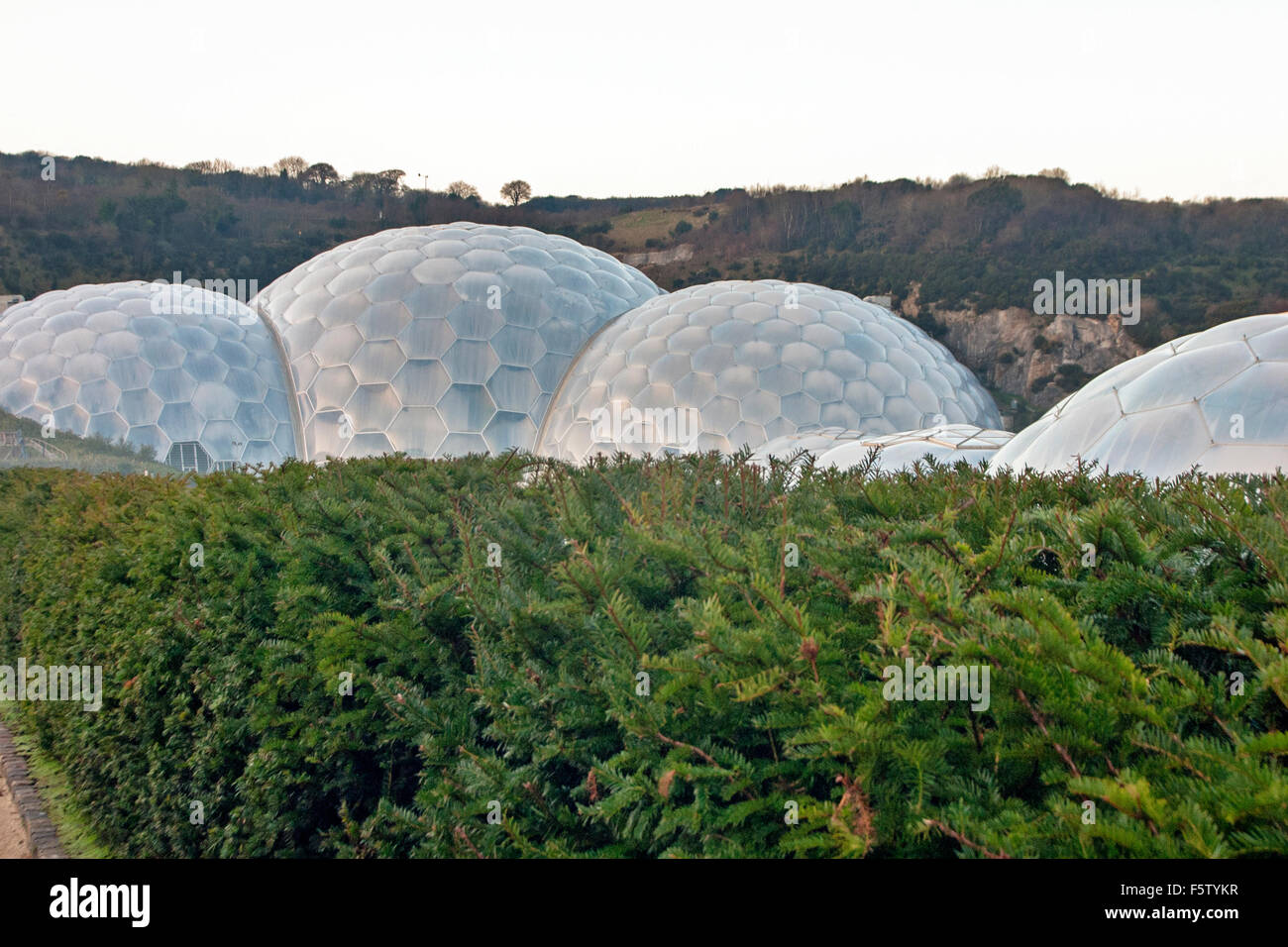 View of the Bio Domes, Eden Project Cornwall Stock Photo - Alamy