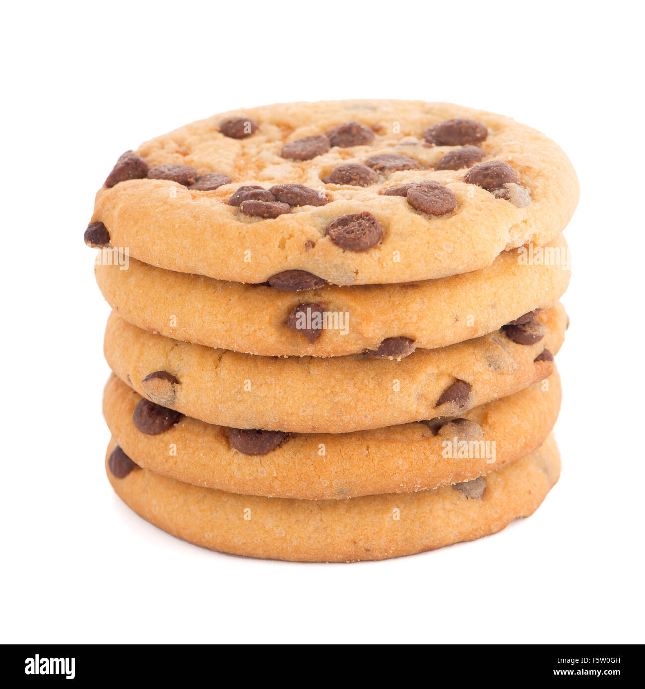 Stack of chocolate cookies isolated on white background Stock Photo - Alamy