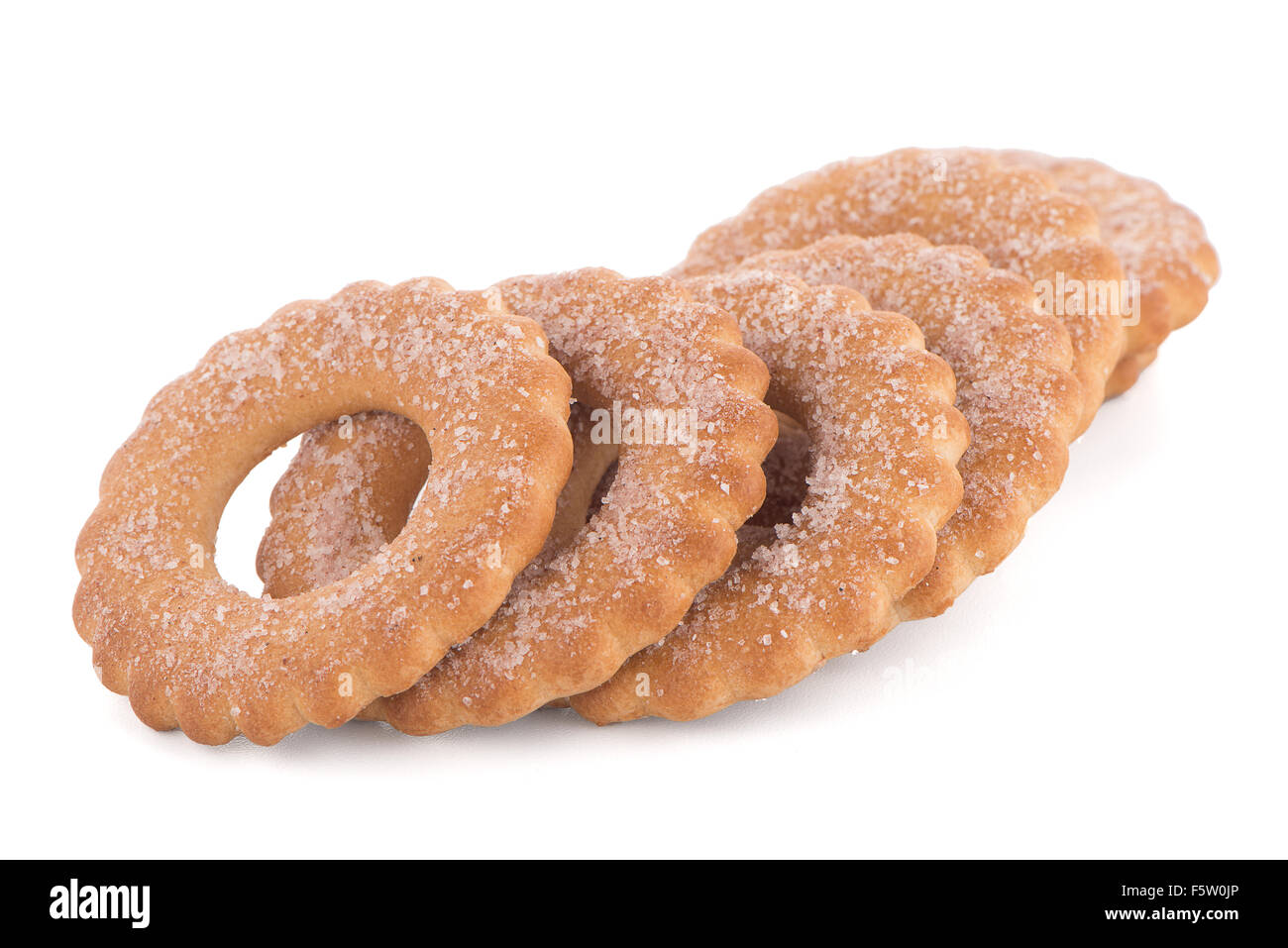 Rings biscuits pile isolated on a white background Stock Photo - Alamy