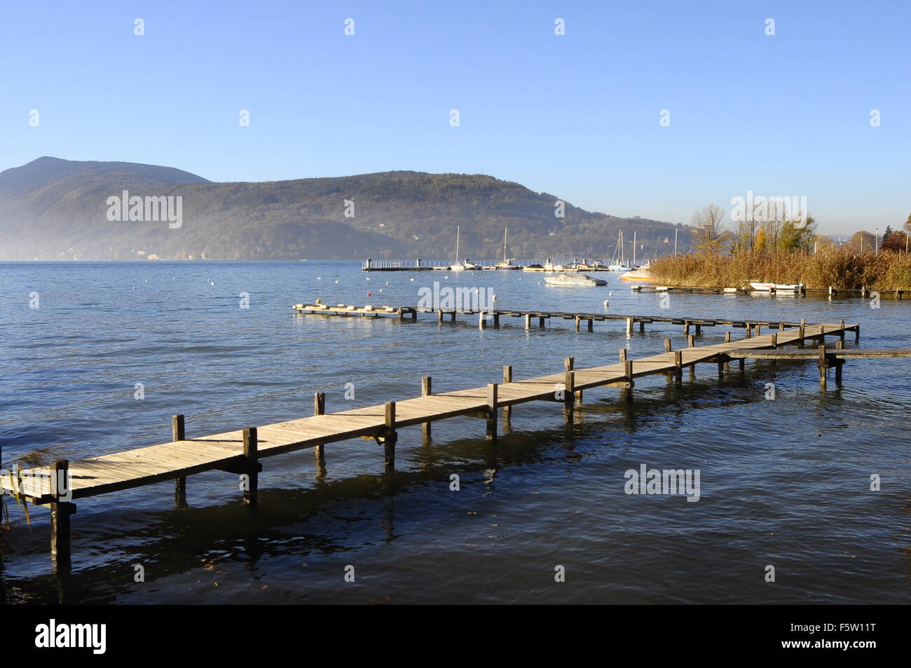 Landscape of Annecy lake during fall time in France Stock Photo - Alamy