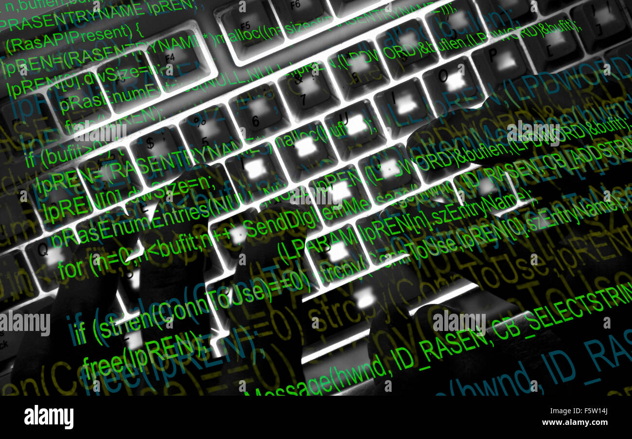 Hacker in cyberspace. Your system under attack Stock Photo - Alamy