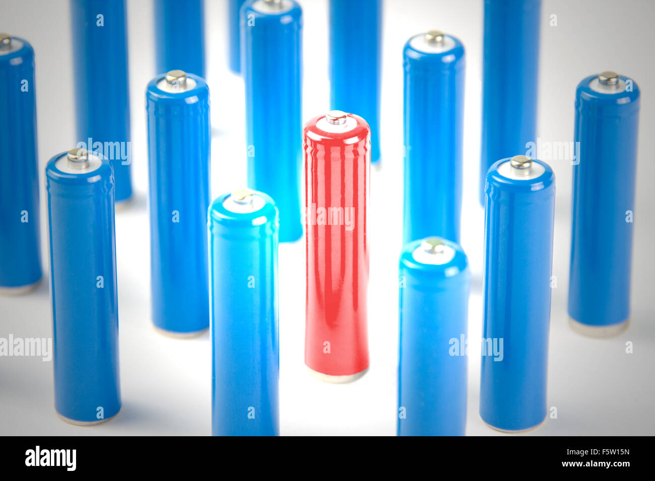 Leadership concepts. Special red battery Stock Photo - Alamy