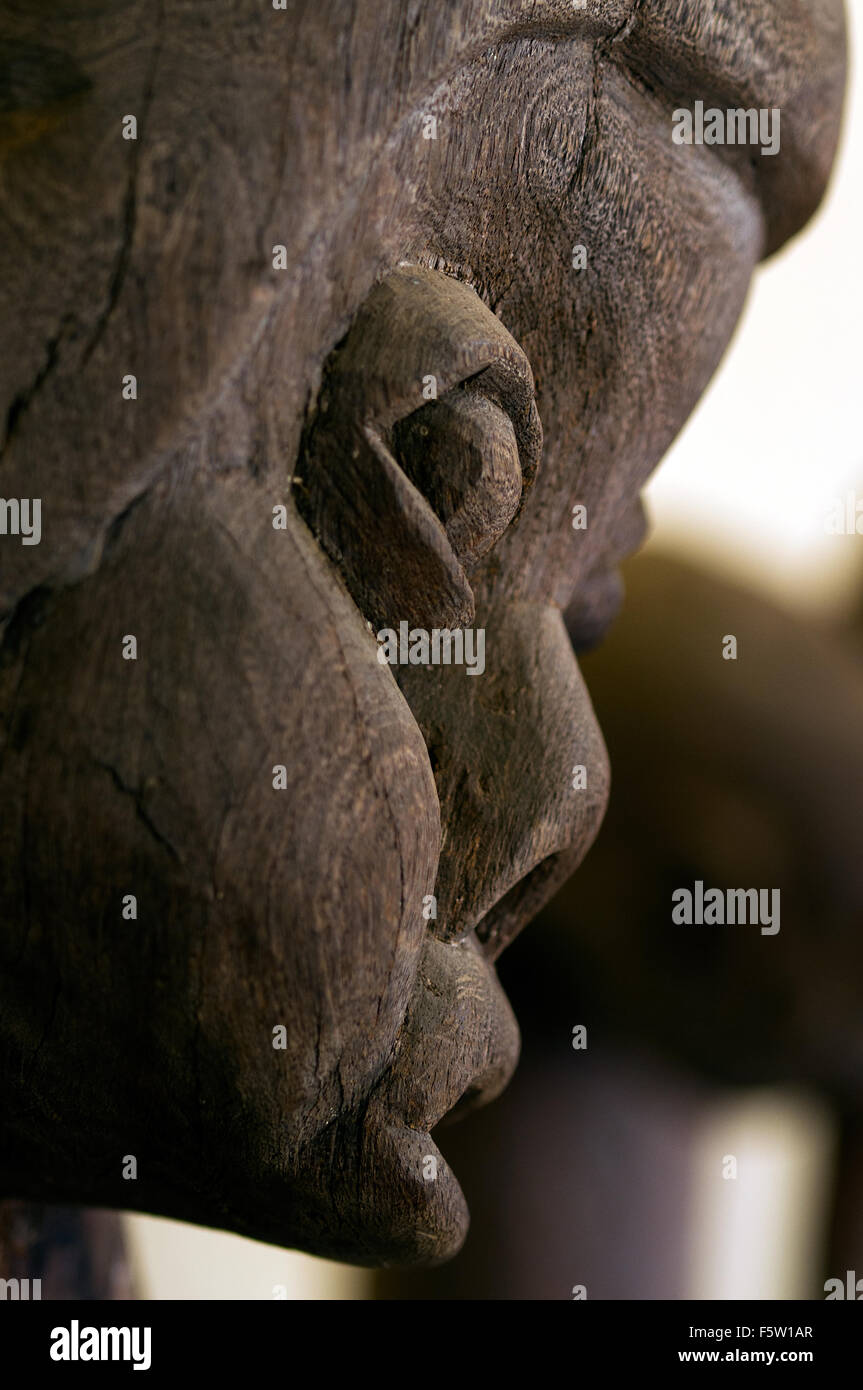 Carved wooden tribal sculpture, Museum, Gaborone, Botswana Stock Photo ...