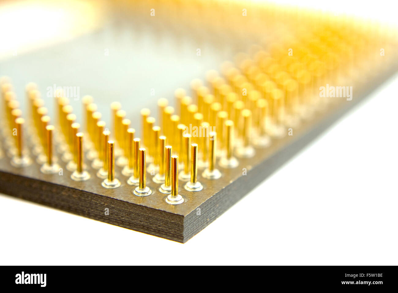 Computer processor pins isolated on white Stock Photo - Alamy