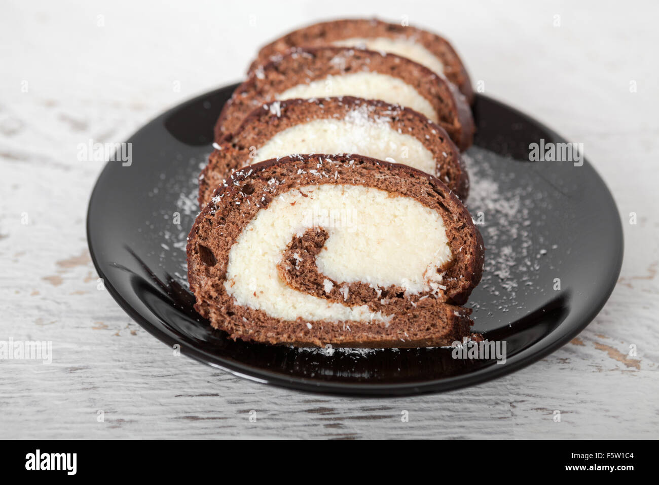 Coconut and Chocolate Rolls Stock Photo - Alamy