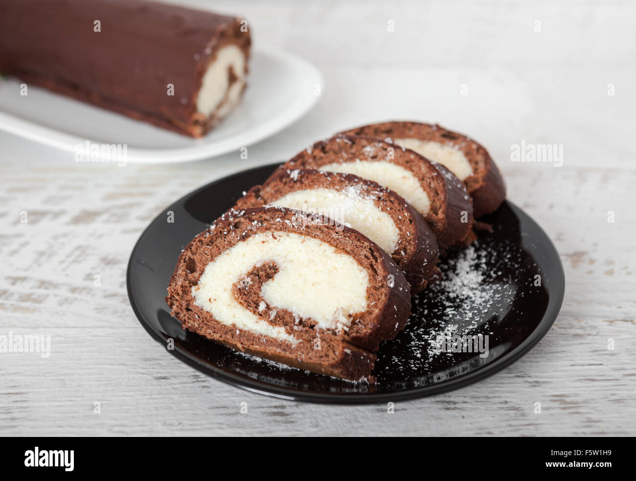 Coconut and Chocolate Rolls Stock Photo - Alamy