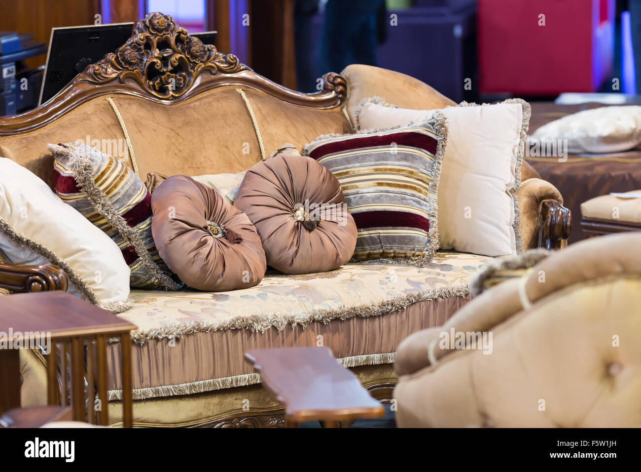 Side view of a modern living room with sofa Stock Photo - Alamy