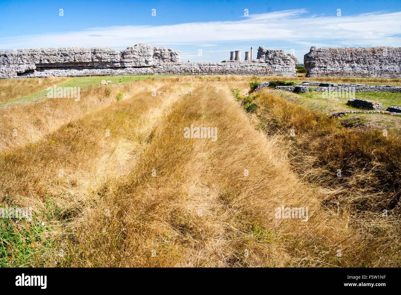 Richborough Roman castle, a Saxon Shore fort built on the ramains of an ...
