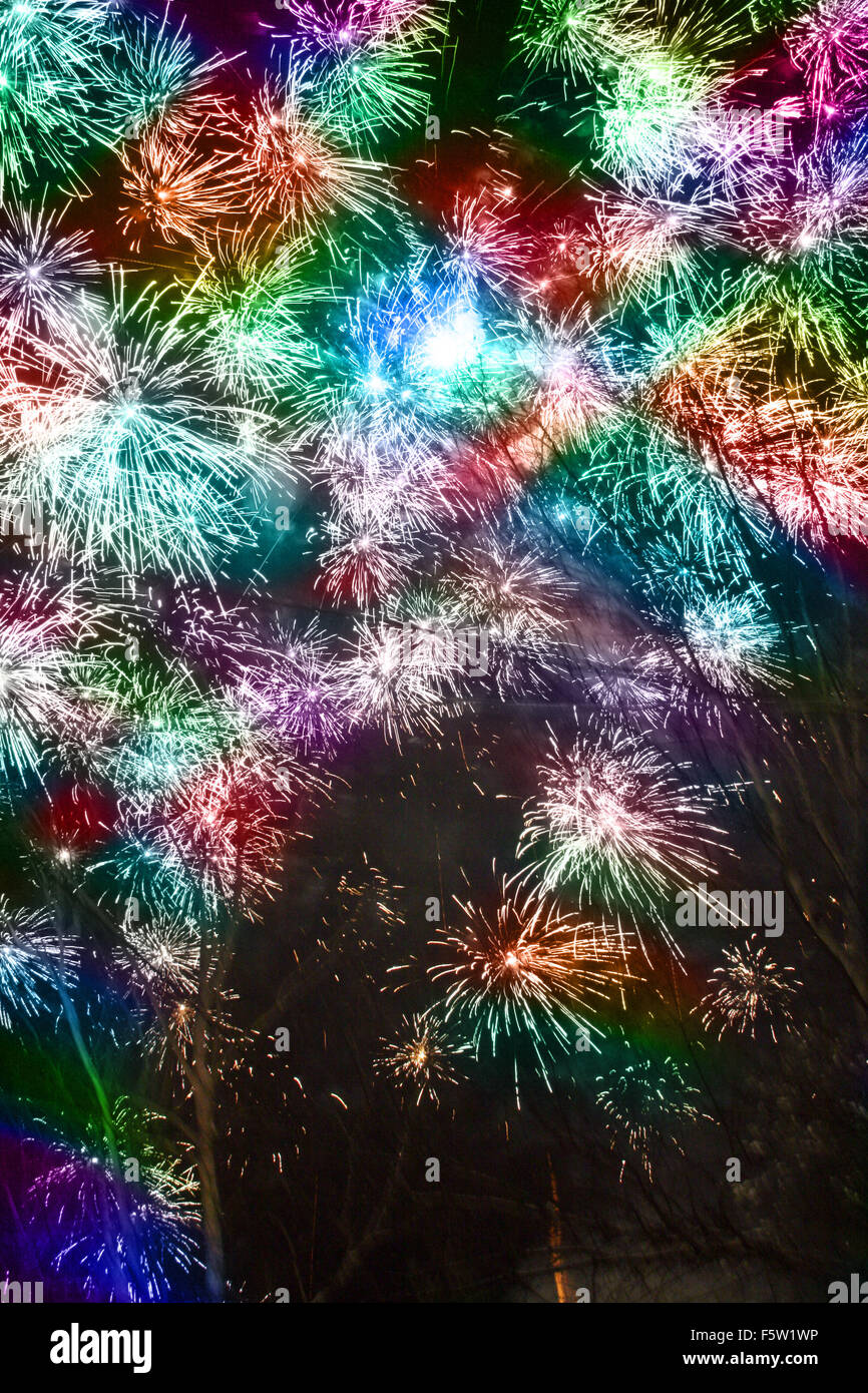 Night color fireworks in the sky Stock Photo - Alamy
