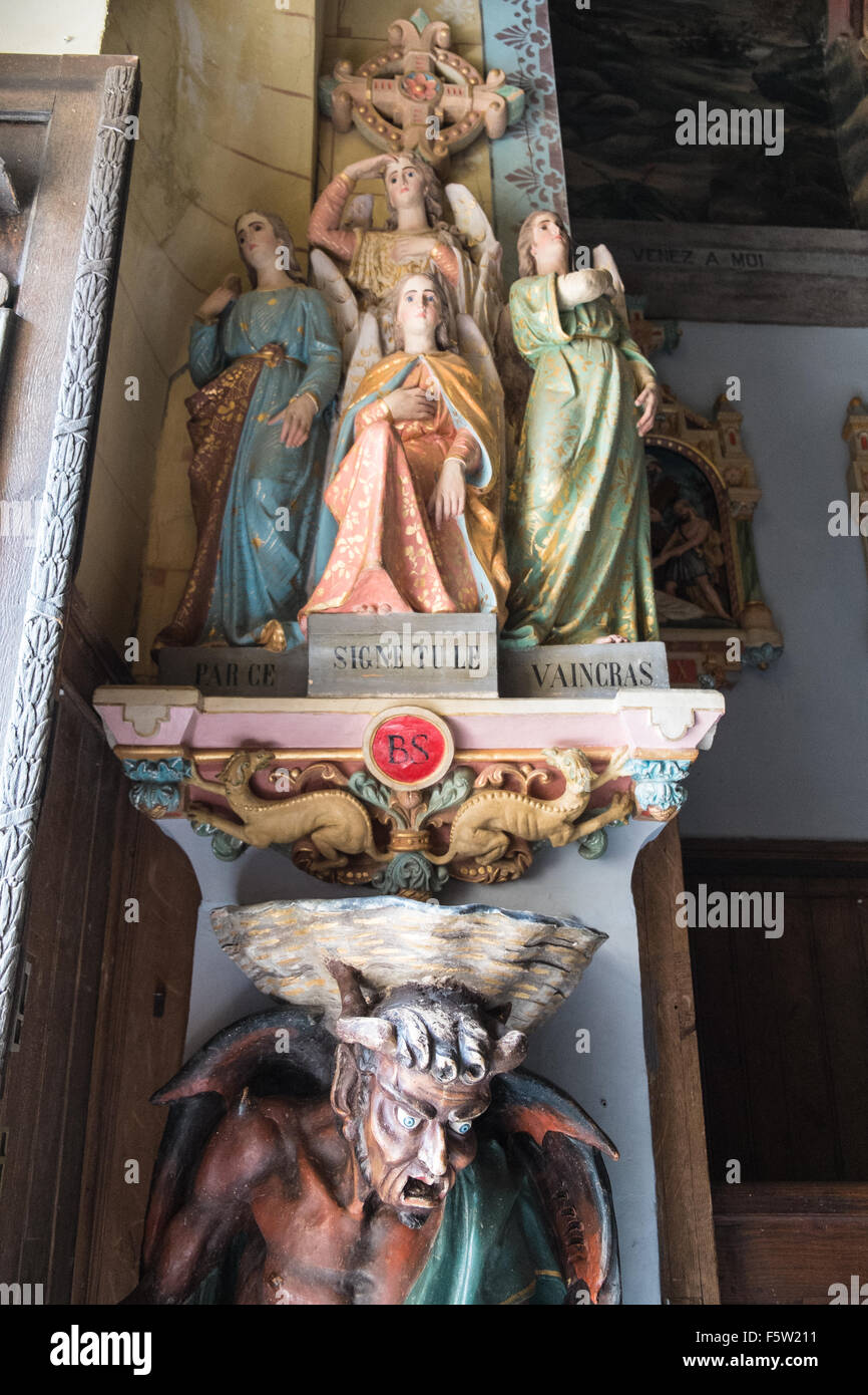 Devil in church of saint mary magdalene rennes le chateau hi-res stock ...