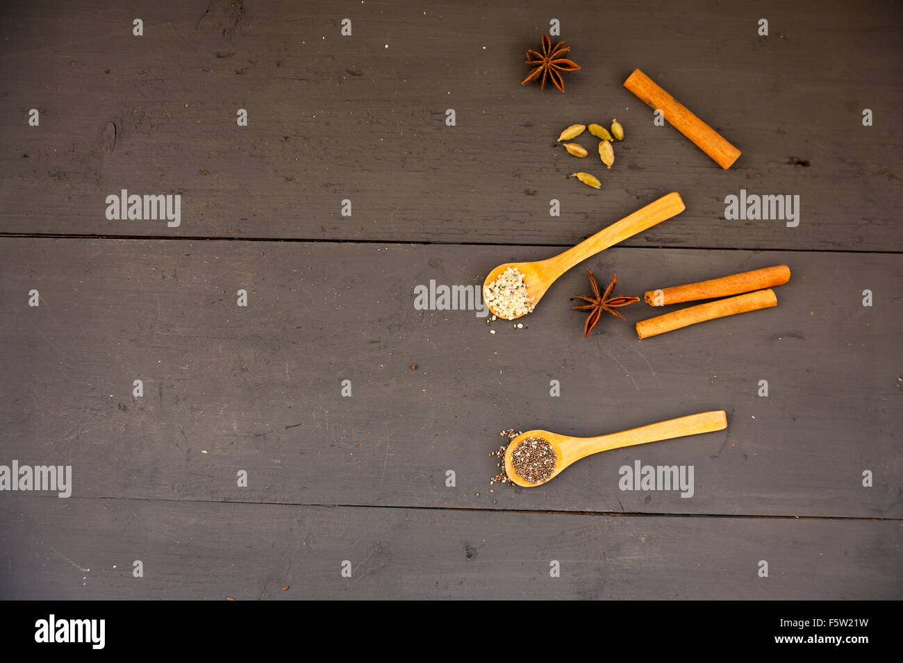 Different types of spices and seeds Stock Photo - Alamy