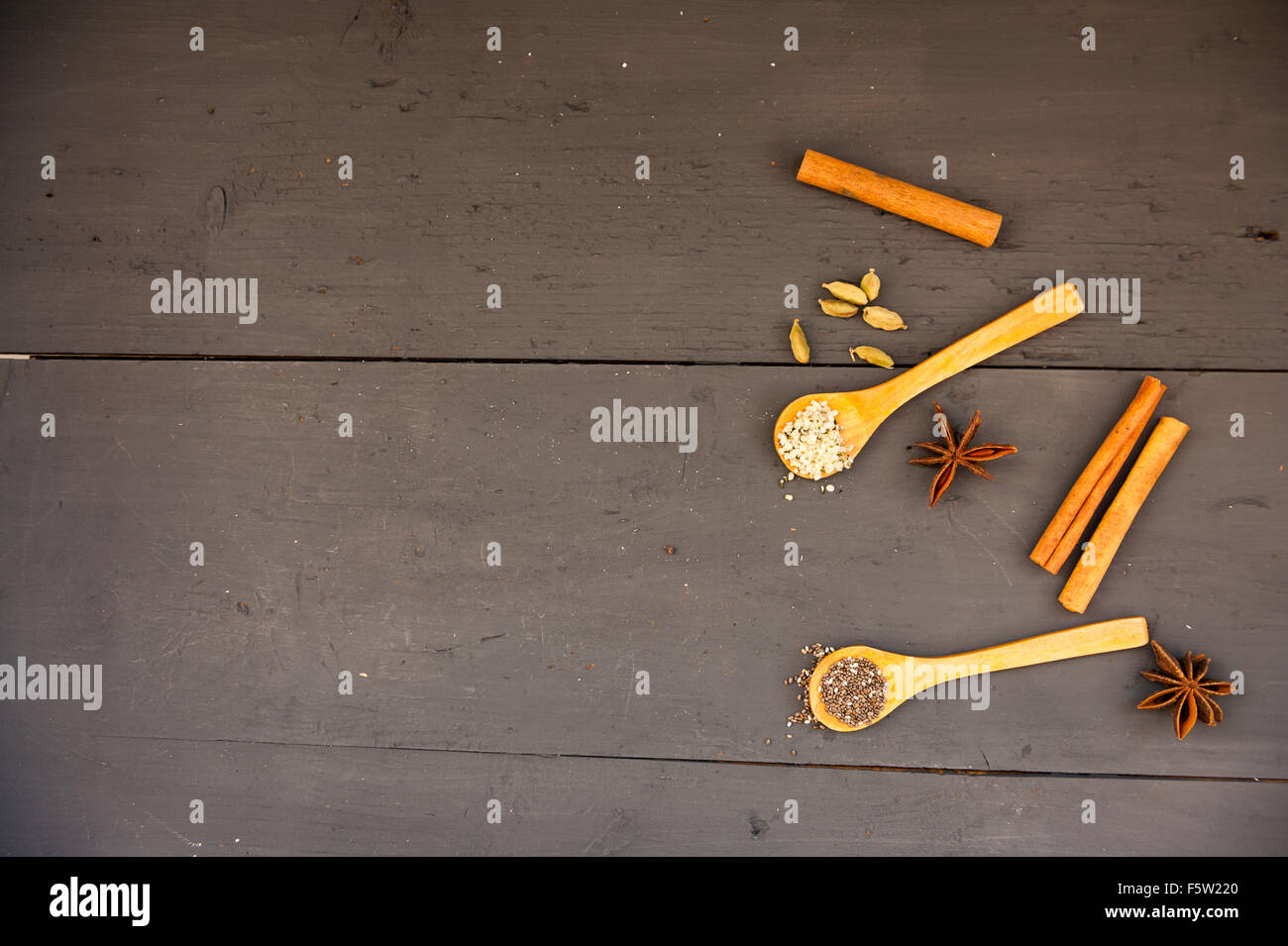 Different types of spices and seeds Stock Photo - Alamy