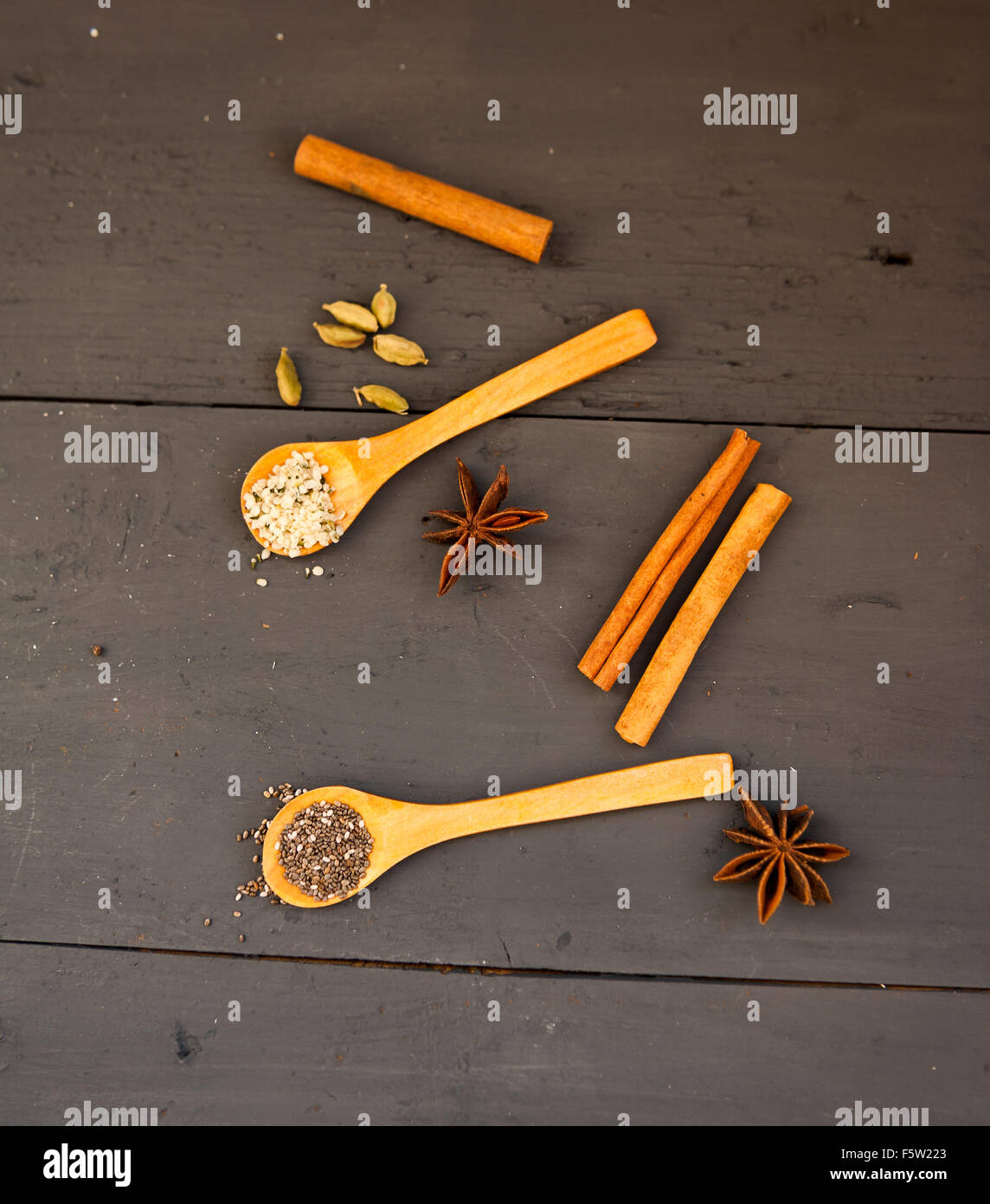 Different types of spices and seeds Stock Photo - Alamy