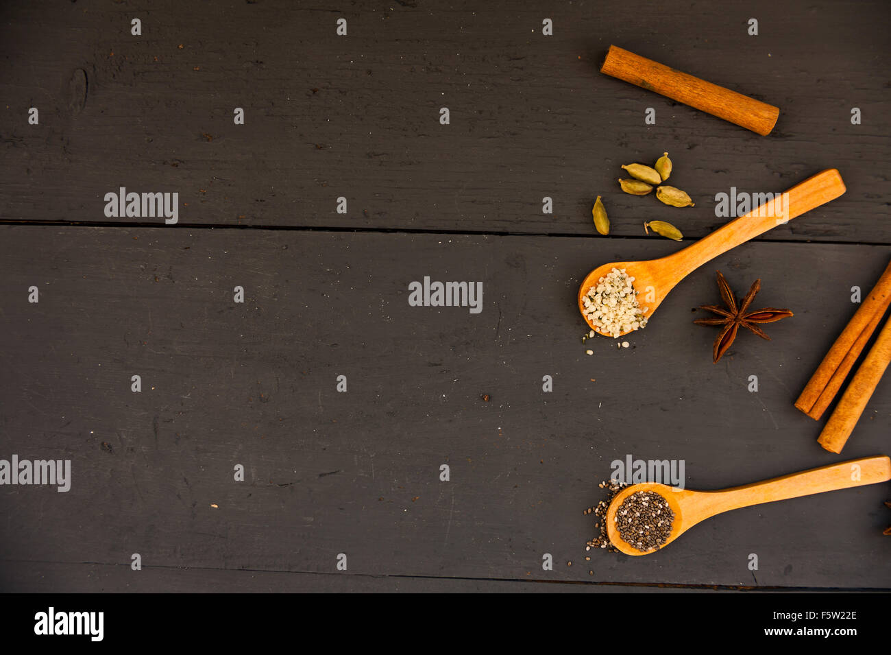 Different types of spices and seeds Stock Photo - Alamy