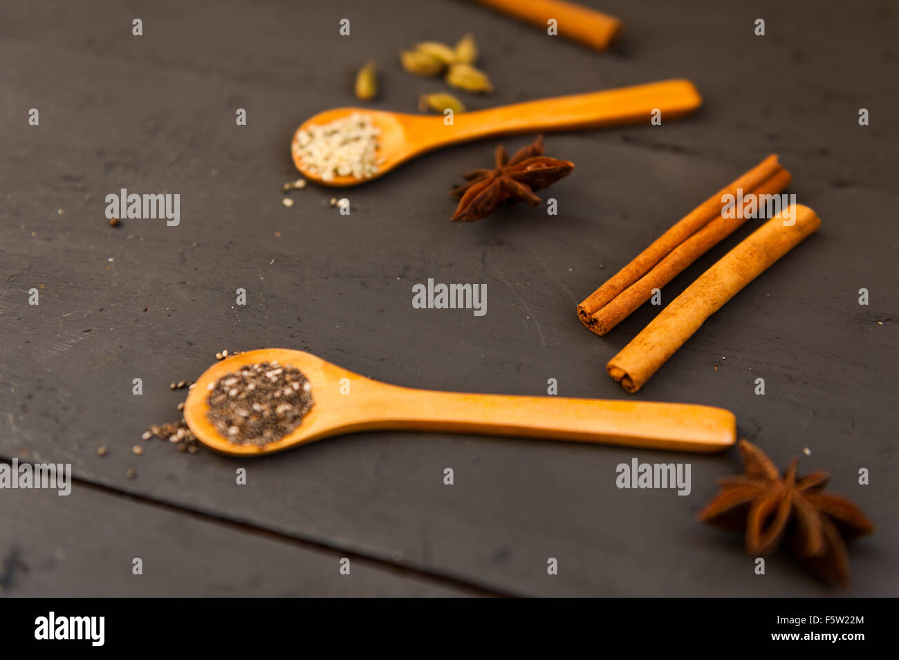 Different types of spices and seeds Stock Photo - Alamy