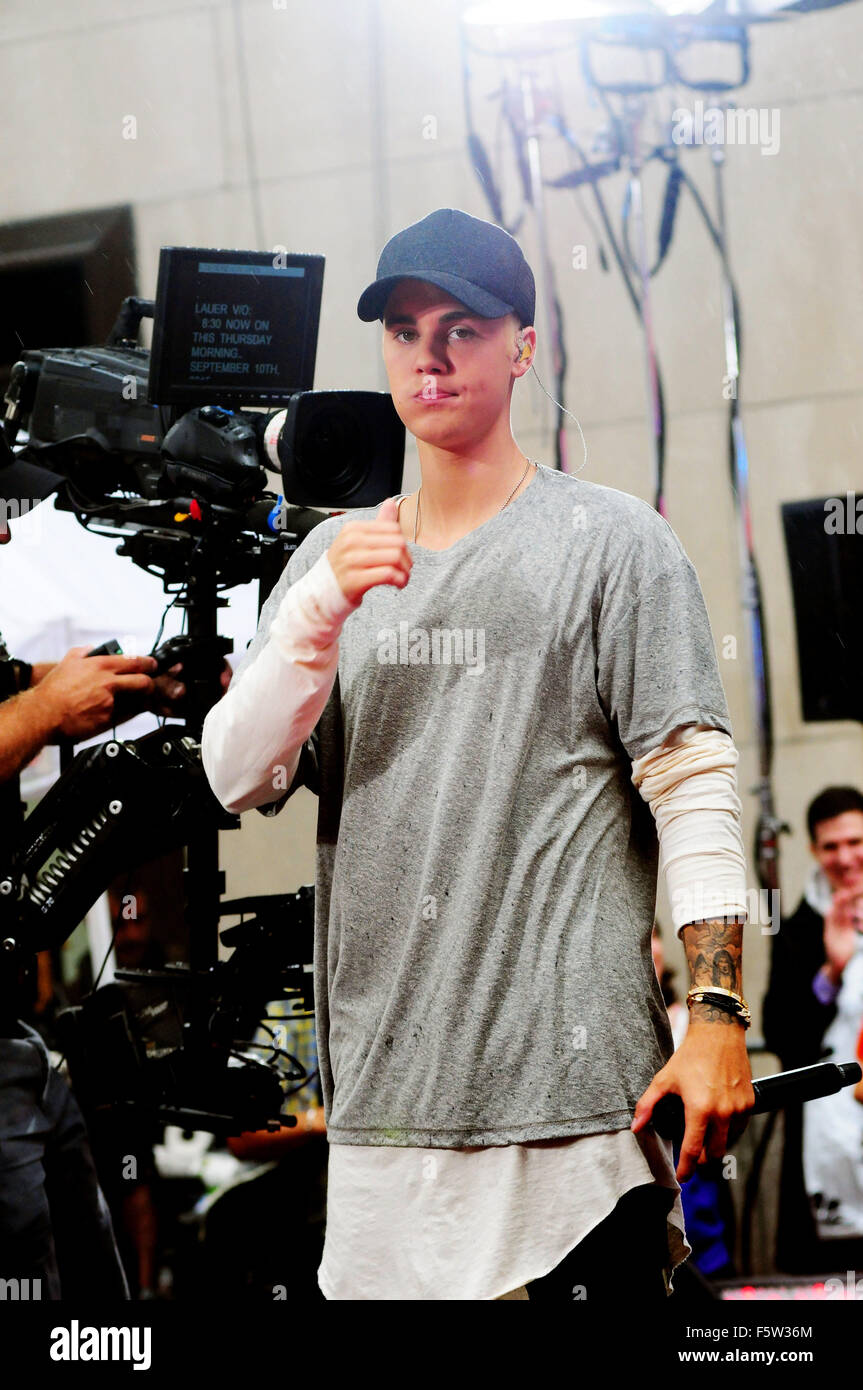 Justin Bieber performing live on NBC's Today show part of the NBC ...