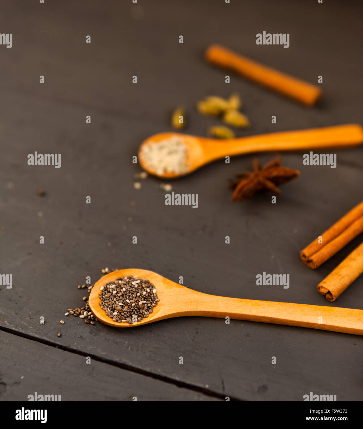 Different types of spices and seeds Stock Photo - Alamy