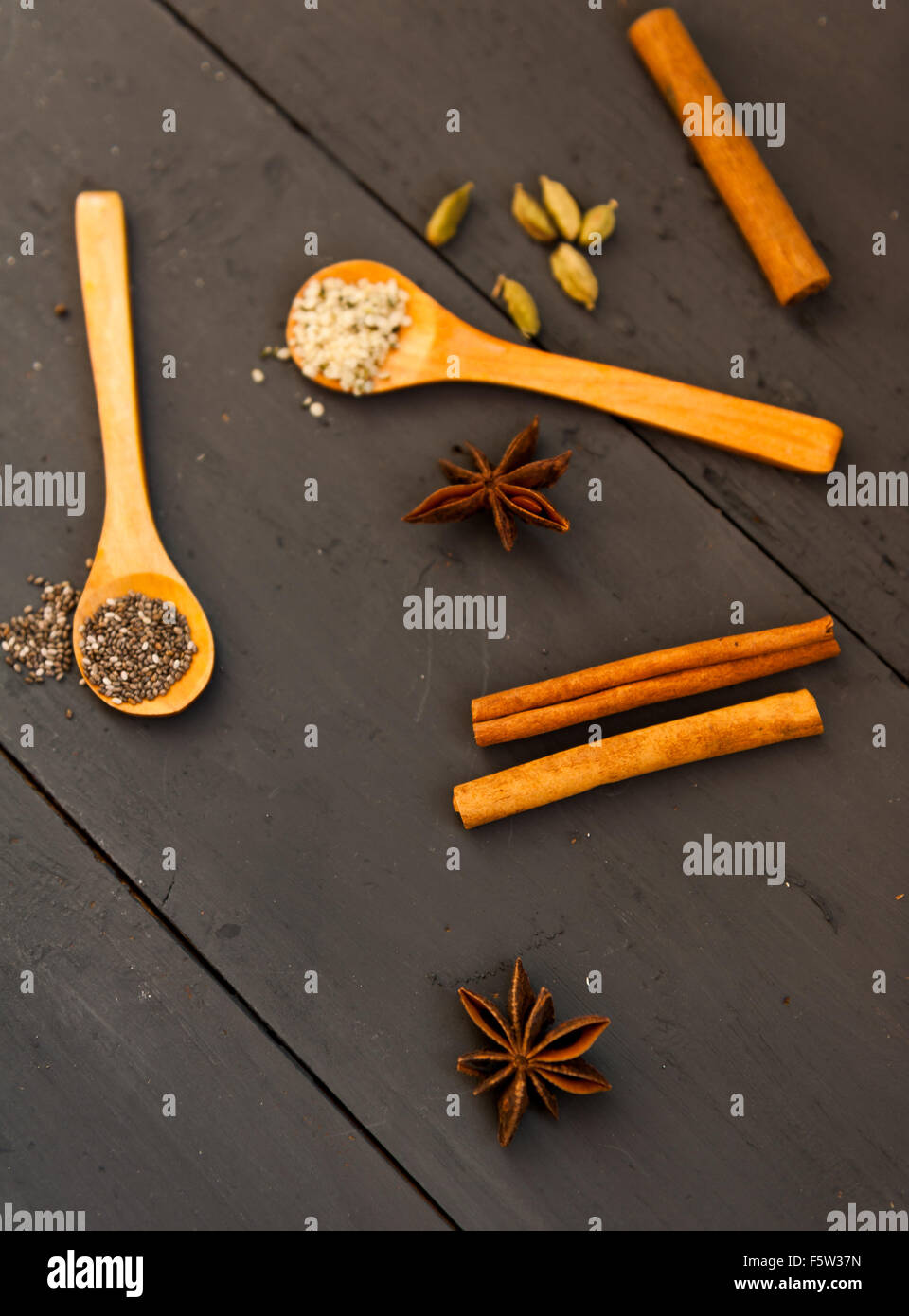 Different types of spices and seeds Stock Photo - Alamy