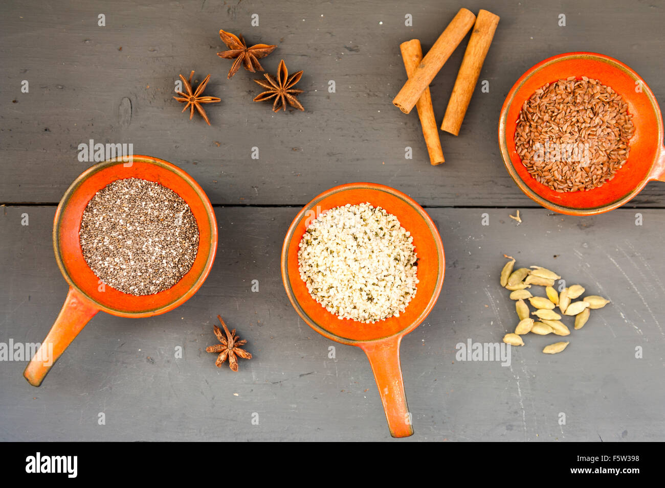 Different types of spices and seeds Stock Photo - Alamy