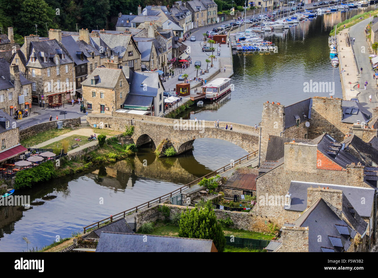 Port de Dinan on the River Rance Dinan, Brittany North West France ...