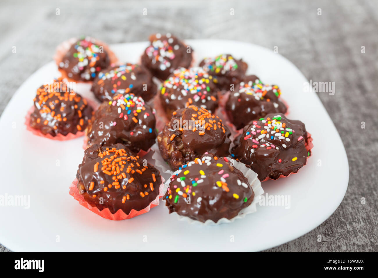 Chocolate ball with topping Stock Photo - Alamy
