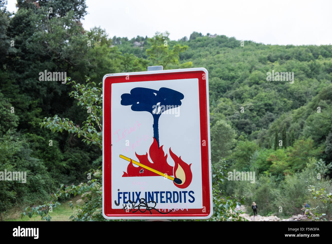 Fire,forest,sign,danger,Rennes les Bains,France,French,forest fire ...