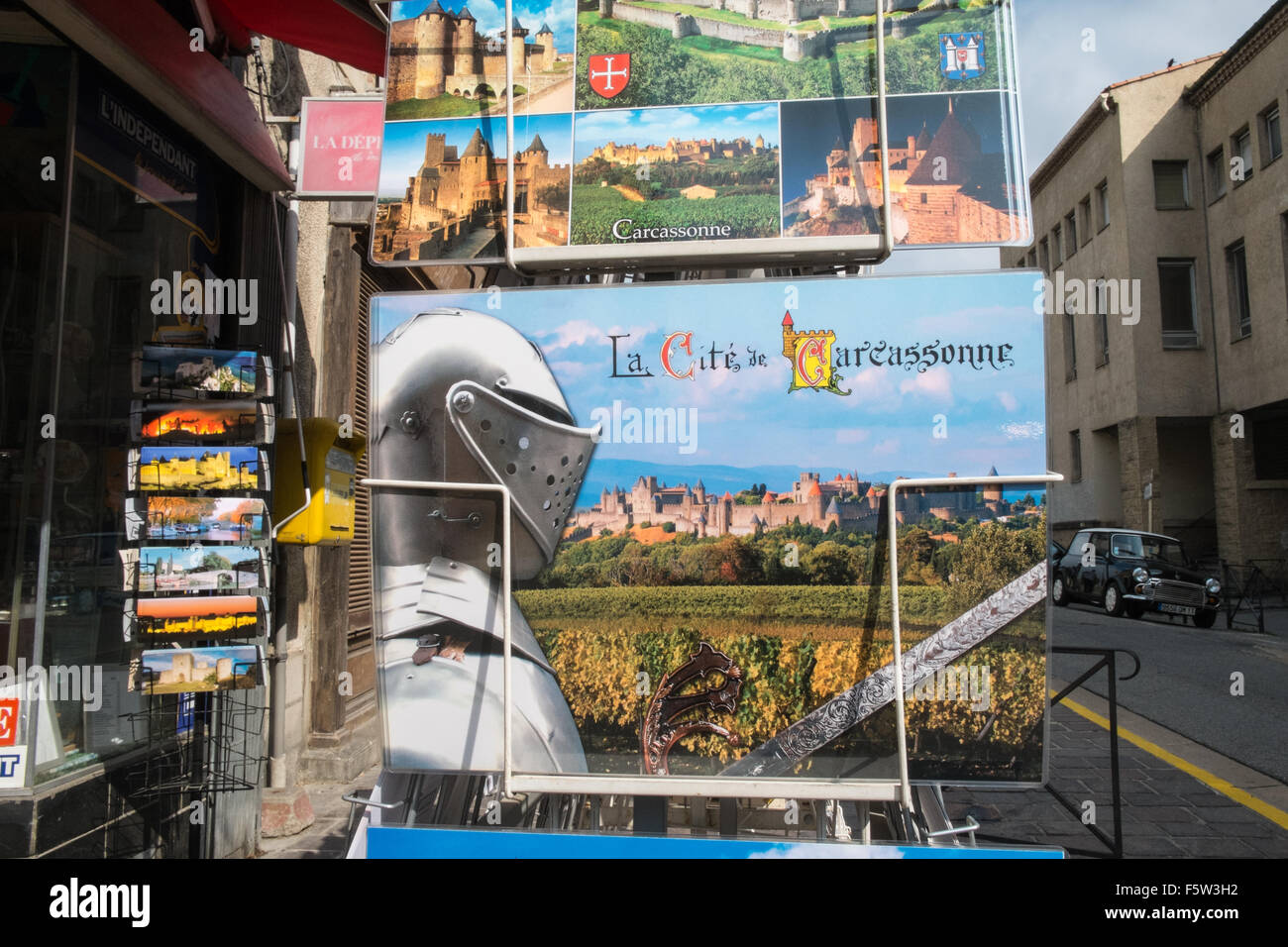 Outside this tourist souvenir shop in cite carcassonne hi-res stock ...